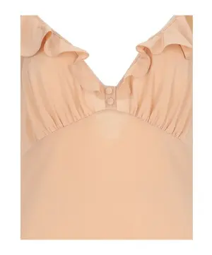 Chloé V-neck Ruffled Maxi Dress - Sandy Brown
