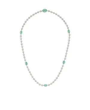 Gucci Interlocking G Enamel Necklace - Gray
