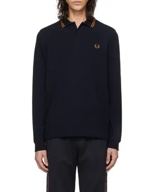 Fred Perry Logo-embroidered Cotton Polo Shirt - Black