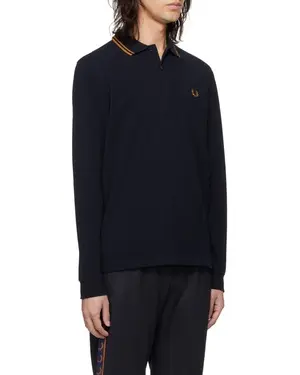 Fred Perry Logo-embroidered Cotton Polo Shirt - Black