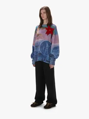 J.W.ANDERSON Camper Printed Drop Shoulder Sweater
