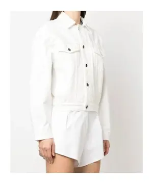 LOULOU STUDIO Long Sleeve Cropped Casual Jacket