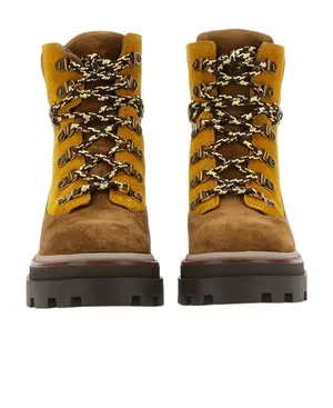 Tory Burch Logo Embossed Lace-up Boots
