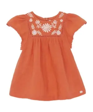 TARTINE ET CHOCOLAT Embroidered Dress - Orange