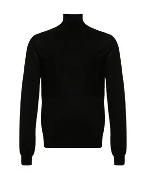 JIL SANDER High Neck Knitted Jumper - Black