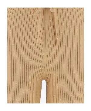 Nanushka Ribbed Knitted Cropped Flare Pants - Nude