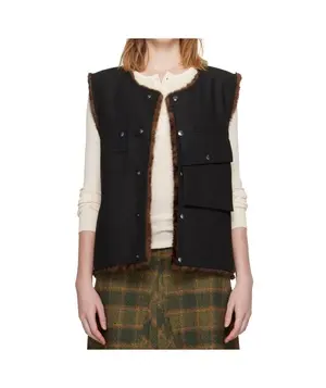 Andersson Bell Crew Neck Vest With Faux Fur Lining