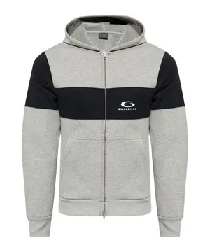 Balenciaga Logo Embroidered Zipped Hoodie - Gray