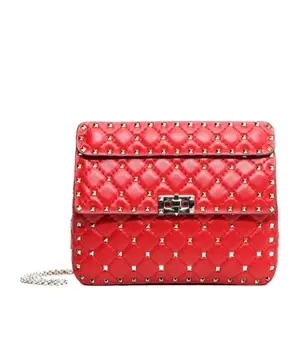 Valentino Garavani Medium Nappa Rockstud Spike Bag - Red