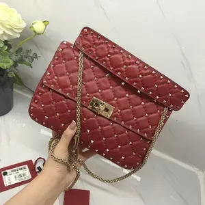 Valentino Garavani Medium Nappa Rockstud Spike Bag - Red