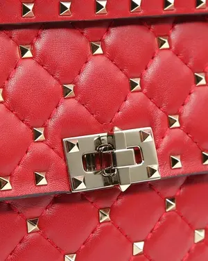 Valentino Garavani Medium Nappa Rockstud Spike Bag - Red