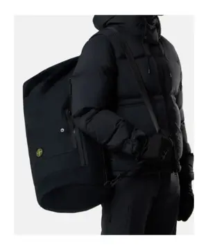 Stone Island Duffel Bag With Zippered Compartment - Black