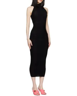 Balmain Sleeveless Textured-knit Midi Dress