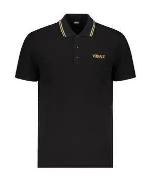 Versace Logo Trim Polo Shirt