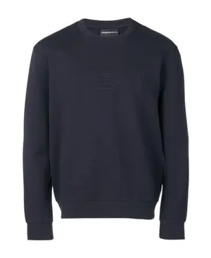 Emporio Armani Logo Embossed Crewneck Sweater