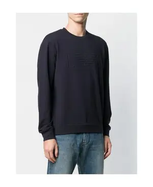 Emporio Armani Logo Embossed Crewneck Sweater
