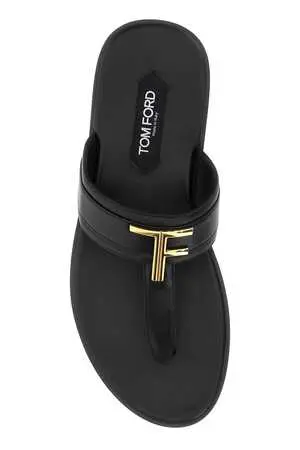 TOM FORD Logo Plaque Thong Sandals