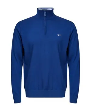 PAUL  SHARK Paul & Shark Logo Quarter Zip Sweater