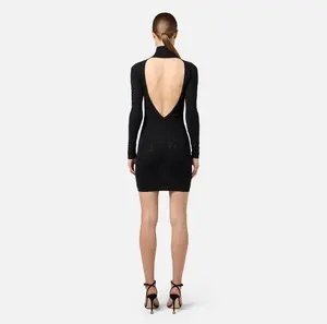 Elisabetta Franchi Logo Monogrammed Mesh Stitched Mini Dress