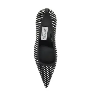 JIMMY CHOO Ixia 95 Crystal Embellished Pointed Toe High Heels