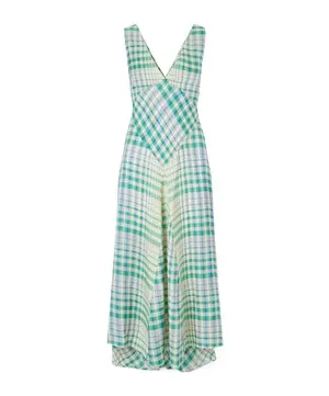 Polo Ralph Lauren Checked Woven Midi Dress