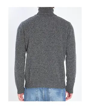 ROBERTO COLLINA Mouline Turtleneck Knitwear - Gray