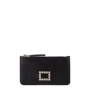 ROGER VIVIER Rhinestone-embellished Wallet - Black