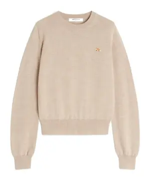 Maison Kitsuné Fox Patch Crew Neck Sweater - Roast