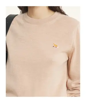 Maison Kitsuné Fox Patch Crew Neck Sweater - Roast