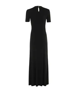 Rabanne Ruched Asymmetric Maxi Dress - Black