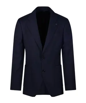 LARDINI Virgin Wool Single-breasted Jacket - Black