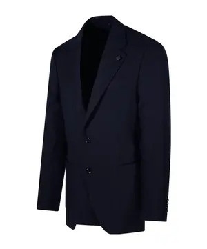 LARDINI Virgin Wool Single-breasted Jacket - Black