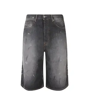 Acne Studios Wide Leg Denim Bermuda Shorts
