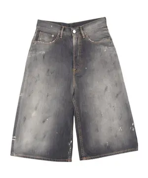 Acne Studios Wide Leg Denim Bermuda Shorts