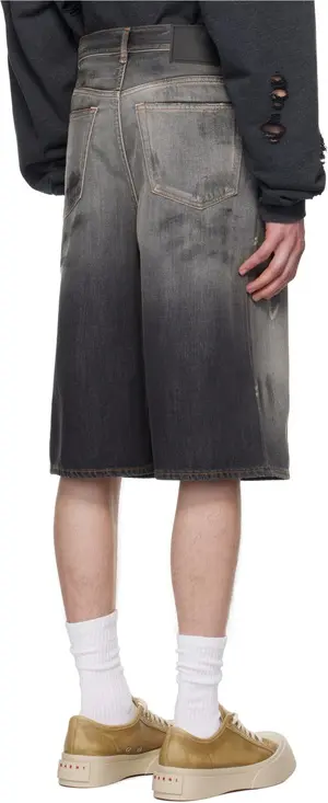 Acne Studios Wide Leg Denim Bermuda Shorts