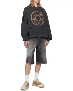 Acne Studios Wide Leg Denim Bermuda Shorts