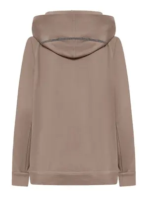 Brunello Cucinelli Embellished Zipped Hoodie - Brown
