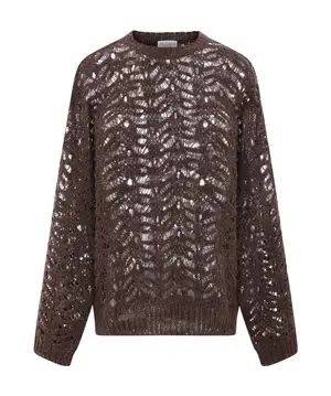 Brunello Cucinelli Sequin-embellished Jumper - Chocolate