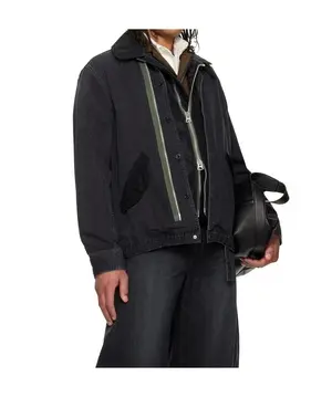 Sacai Panelled Zip Denim Jacket - Black
