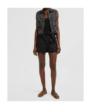 Moncler Belted Pleated Shorts