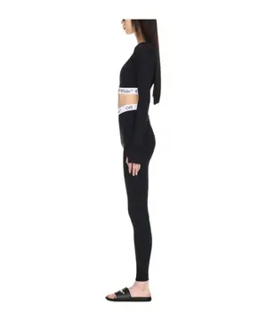 Off-White Logo Waistband Stretch Leggings