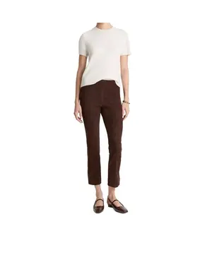 Vince Suede Split-hem Trousers - Chocolate