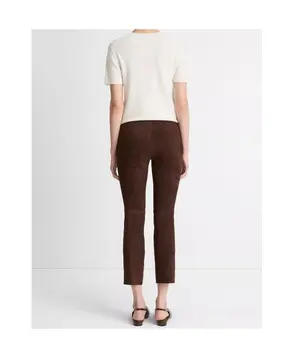 Vince Suede Split-hem Trousers - Chocolate