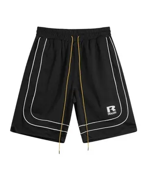 Rhude Logo Printed Drawstring Shorts - Black