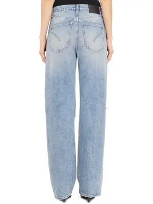 DONDUP Five-pocket Ripped Denim Trousers