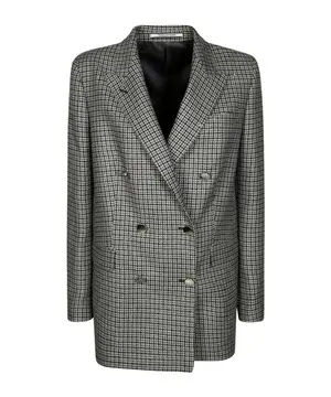 Tagliatore Double Breasted Plaid Jacket