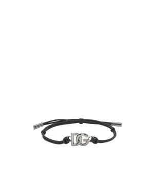 Dolce & Gabbana Dg Logo Plaque Chain Bracelet - Black