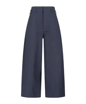 LEMAIRE Oversized Wide Leg Chinos - Graphite Blue