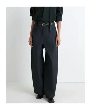 LEMAIRE Oversized Wide Leg Chinos - Graphite Blue