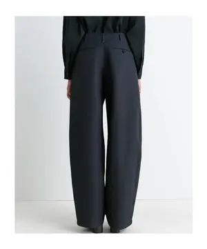 LEMAIRE Oversized Wide Leg Chinos - Graphite Blue